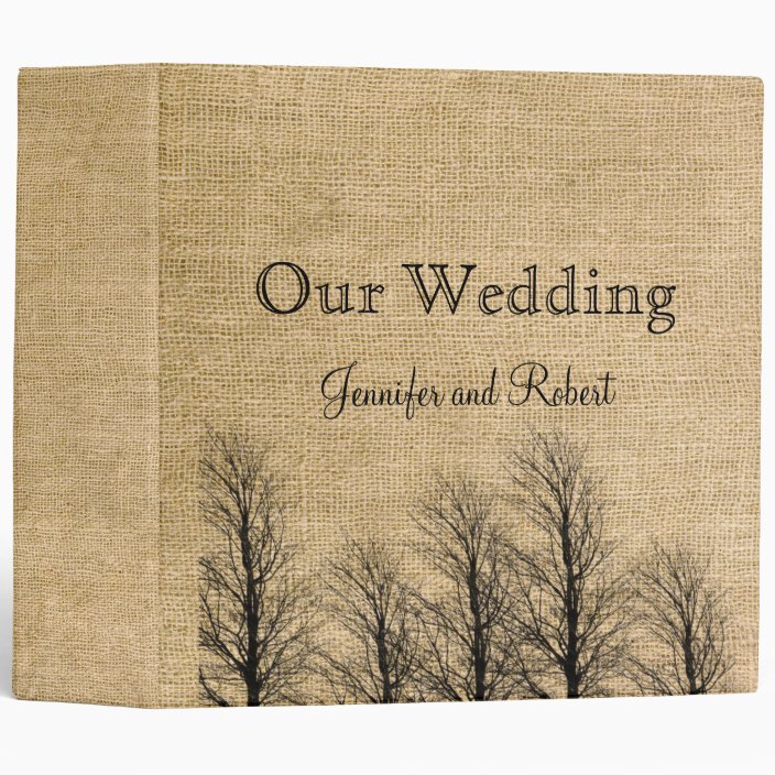 Burlap and Birch Posh Wedding Binder | Zazzle.com