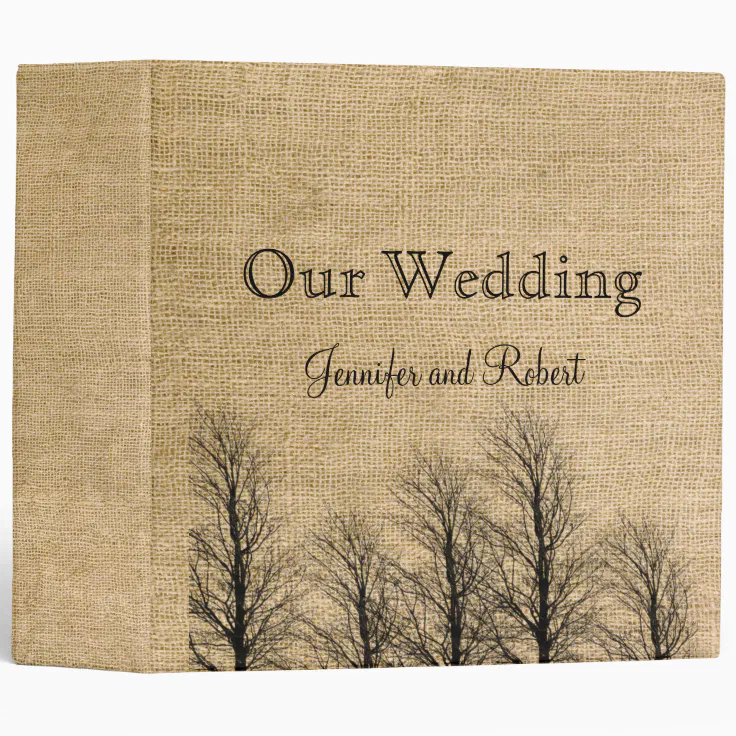 Burlap and Birch Posh Wedding Binder | Zazzle