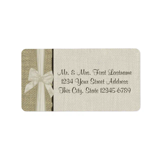Burlap and Bow Rustic Country Label | Zazzle