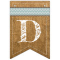 Burlap and Chevron Happy Birthday Bunting Banner | Zazzle