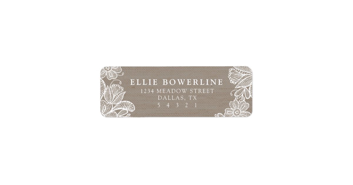 Burlap and Lace Address Labels | Zazzle