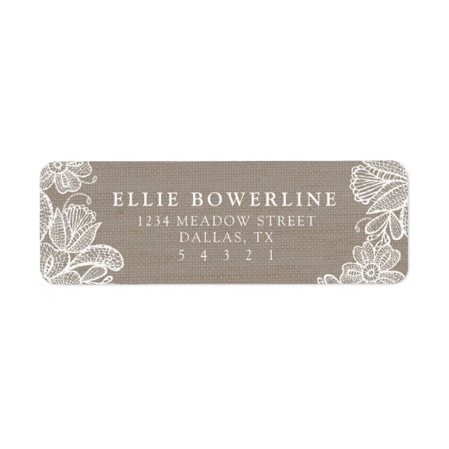 Burlap and Lace Address Labels | Zazzle