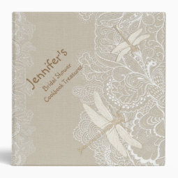 Burlap and Lace Rustic Recipe Binder | Zazzle