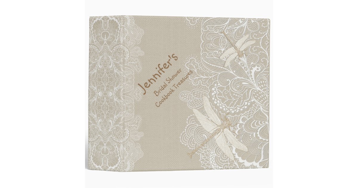 Burlap and Lace Rustic Recipe Binder | Zazzle