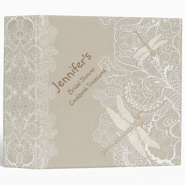 Burlap and Lace Rustic Recipe Binder | Zazzle