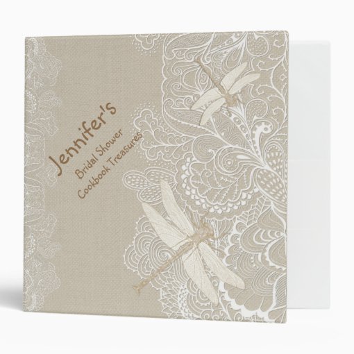 Burlap and Lace Rustic Recipe Binder | Zazzle