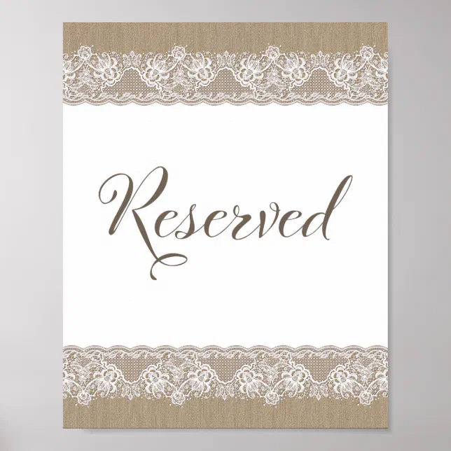 Burlap and Lace Rustic Wedding, Bridal Shower Sign | Zazzle