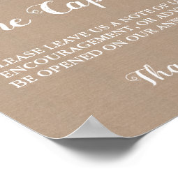 Burlap and Lace Wedding Time Capsule Sign Poster | Zazzle