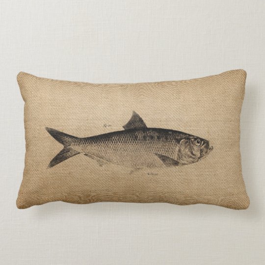 Burlap Big Fish Lumbar Pillow | Zazzle.com