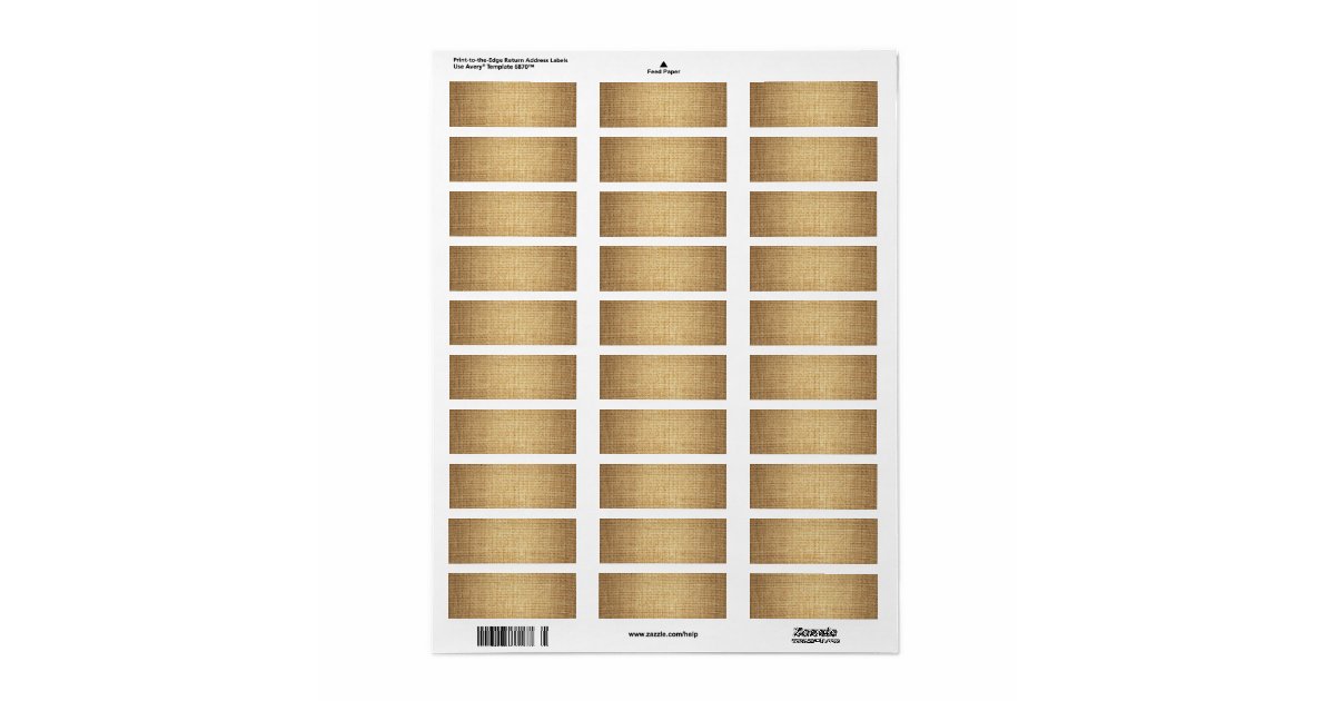 Burlap Blank Textured Background Label | Zazzle