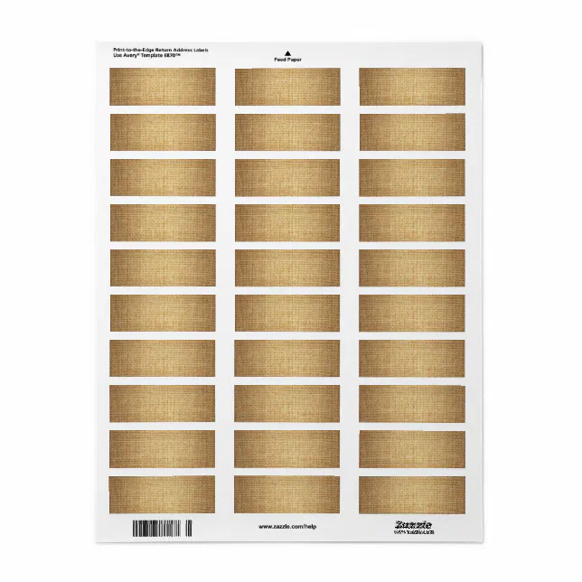 Burlap Blank Textured Background Label | Zazzle