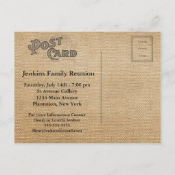 Burlap Branches Tree Family Reunion Invitation | Zazzle