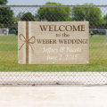 Burlap Country Rustic Custom Wedding Banner | Zazzle