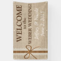 Burlap Country Rustic Custom Wedding Banner | Zazzle