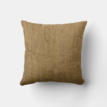 Burlap Country Rustic Fabric Throw Couch Pillow | Zazzle