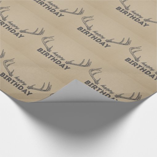 Burlap Hunting Birthday Wrapping Paper for Hunters | Zazzle