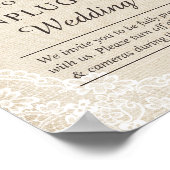 Burlap Lace Floral Unplugged Wedding Welcome Sign | Zazzle