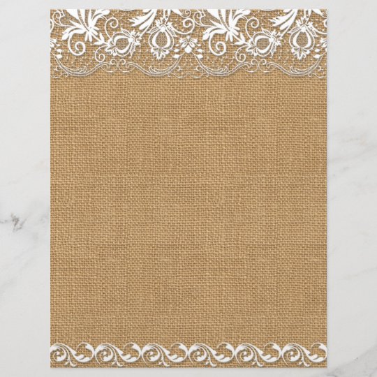 Burlap & Lace Scrapbook Paper | Zazzle.com