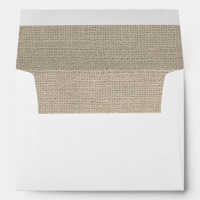 Burlap Rustic Wedding Envelope | Zazzle