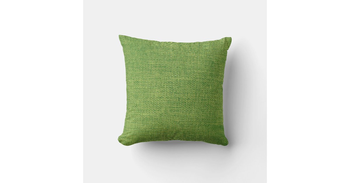 Burlap Simple Apple Green Throw Pillow | Zazzle