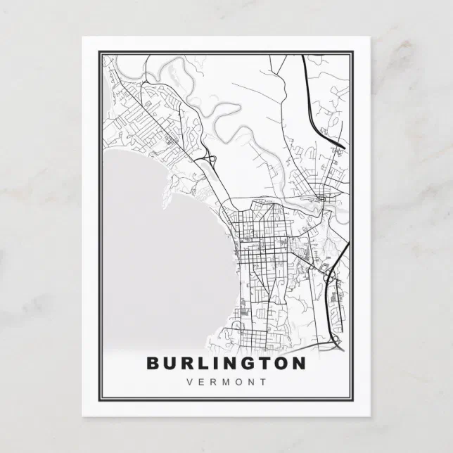 Burlington Map Postcard | Zazzle