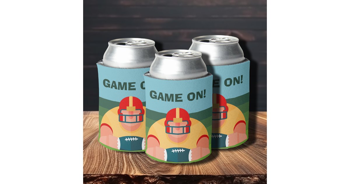 Burly Football Player Can Cooler | Zazzle