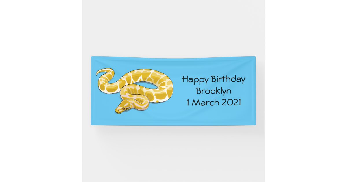 Burmese python snake cartoon illustration banner | Zazzle
