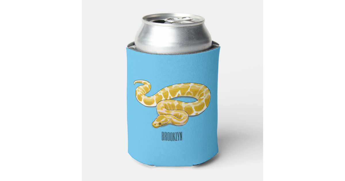 Burmese python snake cartoon illustration can cooler | Zazzle