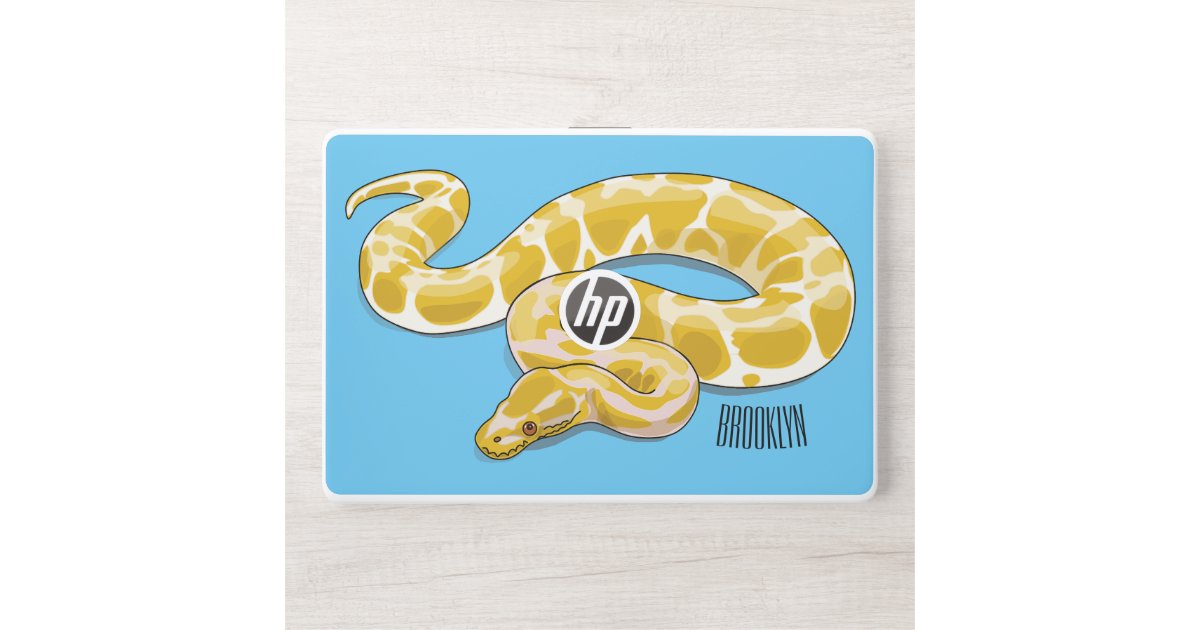 Burmese python snake cartoon illustration HP laptop skin | Zazzle