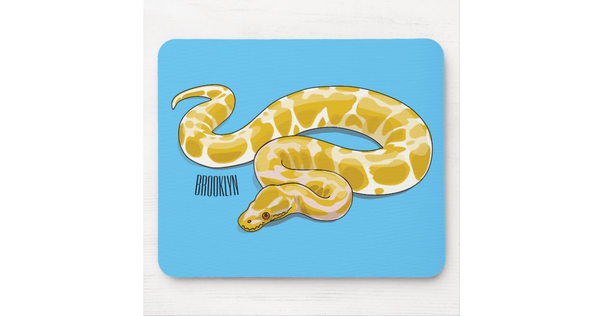 Burmese python snake cartoon illustration mouse pad | Zazzle