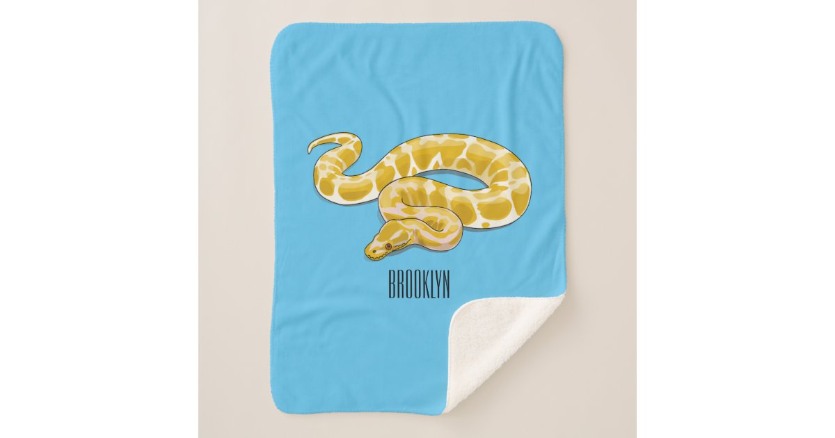 Burmese python snake cartoon illustration sherpa blanket | Zazzle
