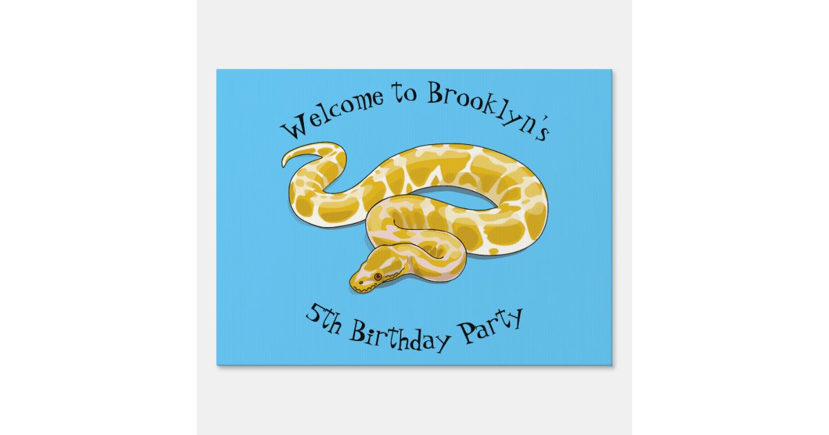 Burmese python snake cartoon illustration sign | Zazzle