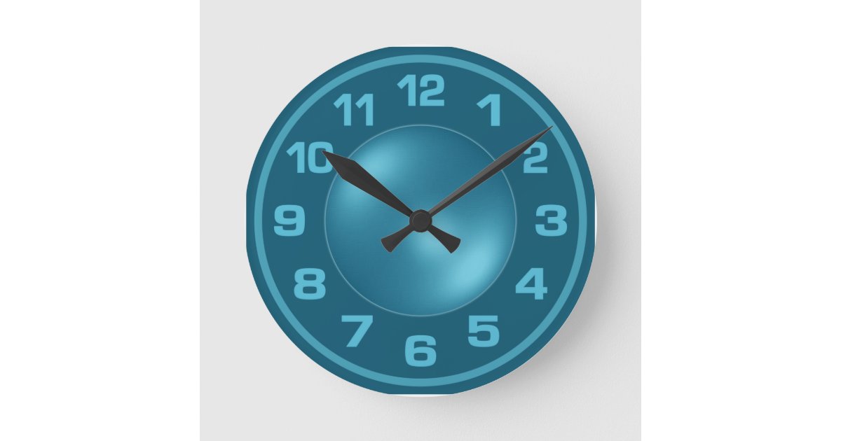 Burned Turquoise wall clock | Zazzle