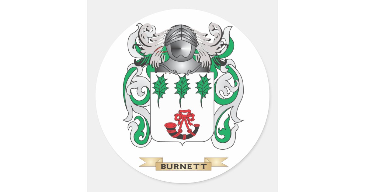 Burnett Coat of Arms (Family Crest) Classic Round Sticker | Zazzle
