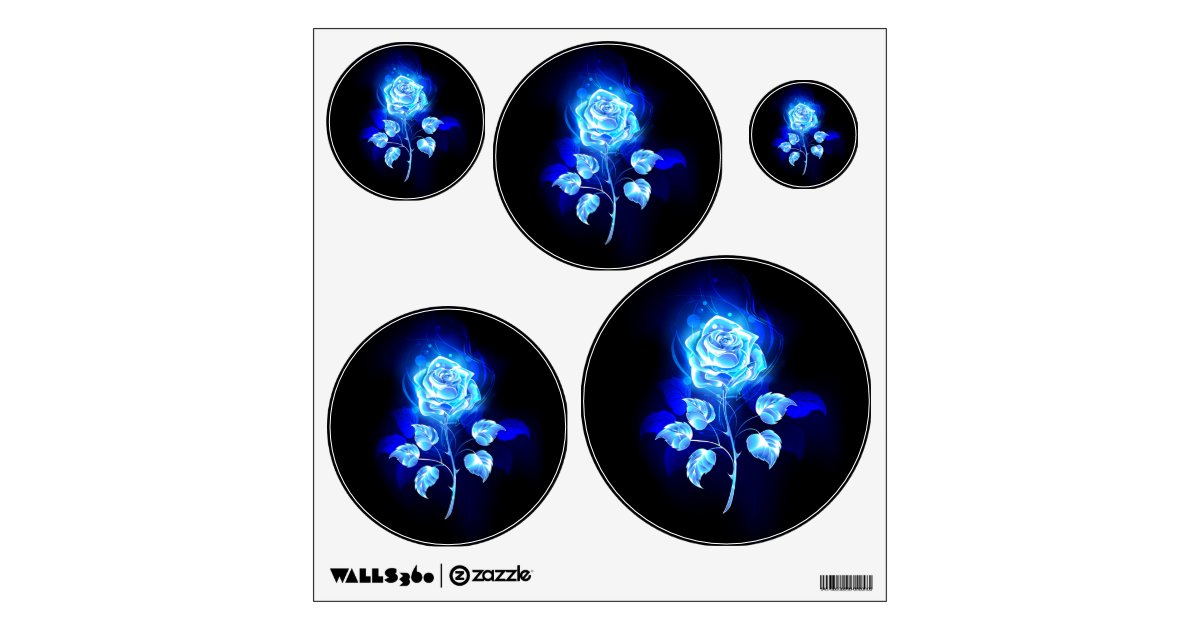 Burning Blue Rose Wall Decal | Zazzle