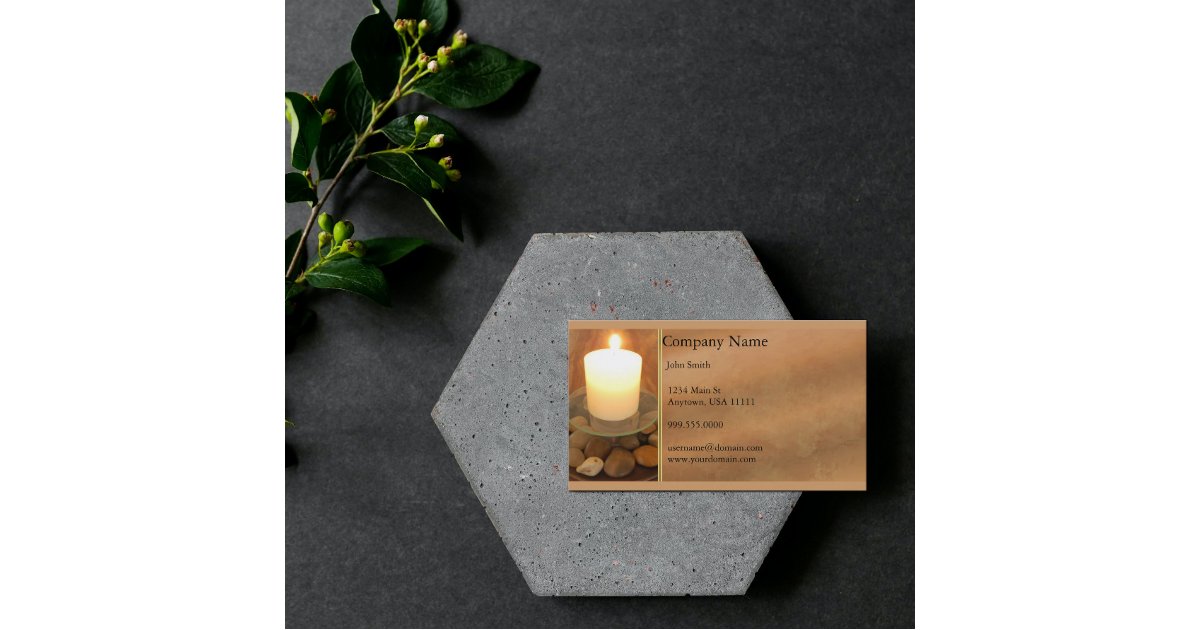 Burning Candle Business Card | Zazzle