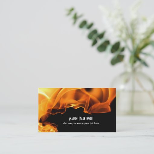 burning fire business card | Zazzle
