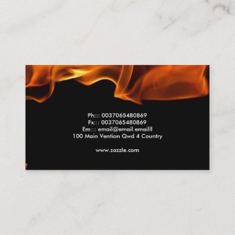 burning fire business card | Zazzle