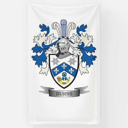 Burns Family Crest Coat of Arms Banner | Zazzle.com