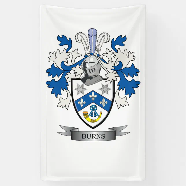 Burns Family Crest Coat of Arms Banner | Zazzle