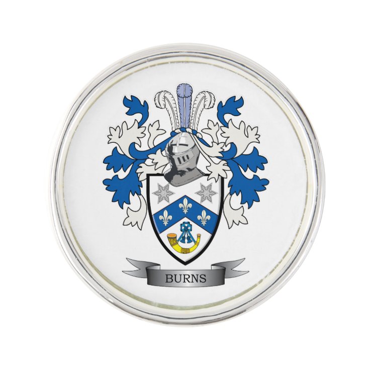 Burns Family Crest Coat of Arms Pin | Zazzle