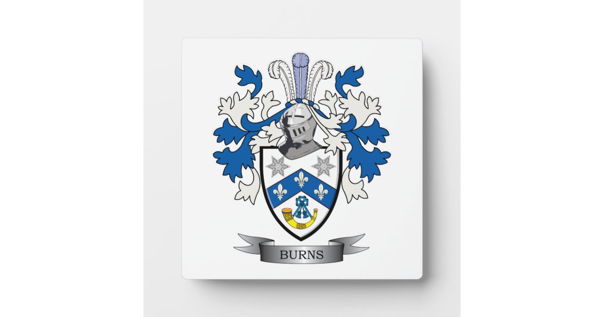 Burns Family Crest Coat of Arms Plaque | Zazzle