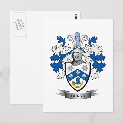 Burns Family Crest Coat of Arms Postcard | Zazzle
