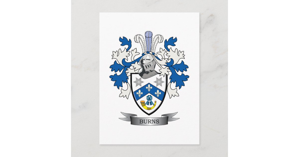 Burns Family Crest Coat of Arms Postcard | Zazzle