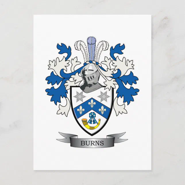 Burns Family Crest Coat of Arms Postcard | Zazzle