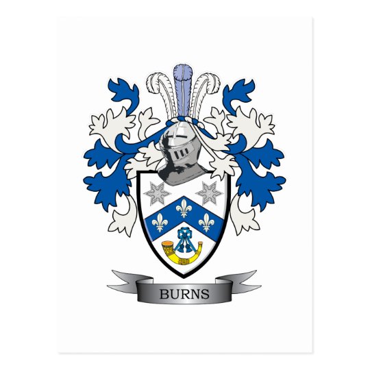 Burns Family Crest Coat of Arms Postcard | Zazzle.com