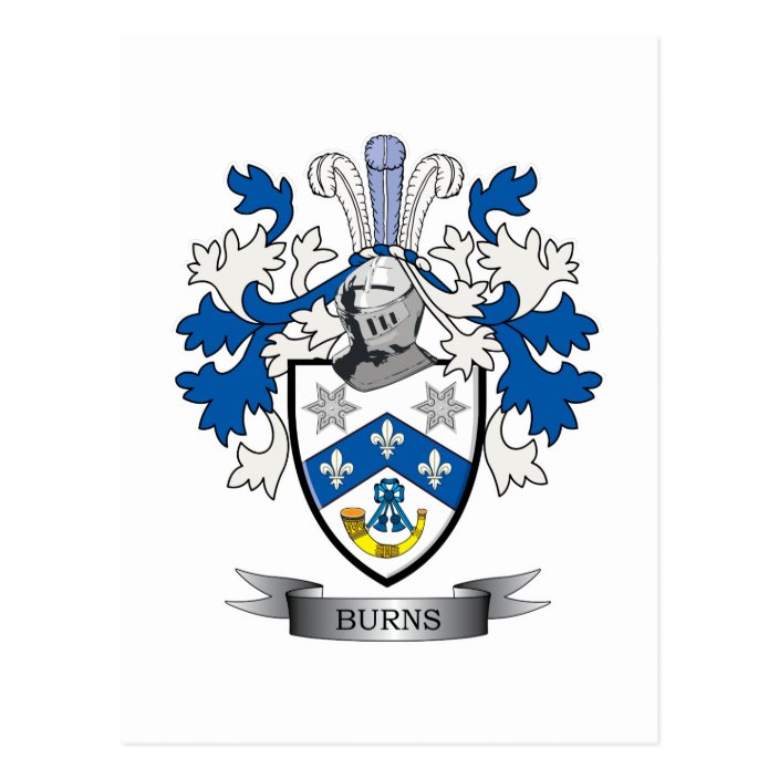 Burns Family Crest Coat of Arms Postcard | Zazzle.com