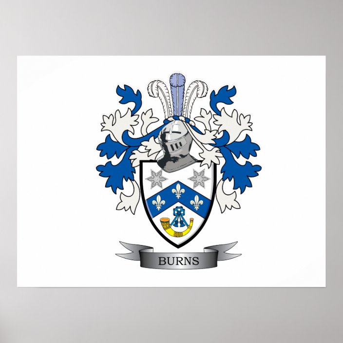 Burns Family Crest Coat of Arms Poster | Zazzle.com