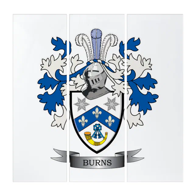 Burns Family Crest Coat of Arms Triptych | Zazzle