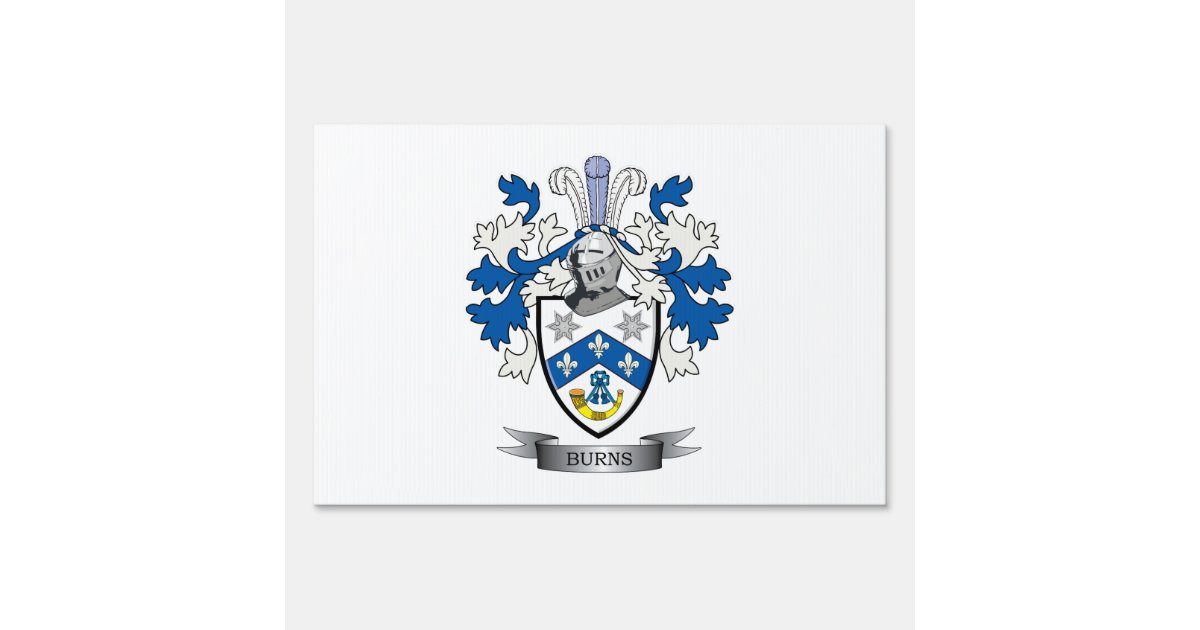 Burns Family Crest Coat of Arms Yard Sign | Zazzle